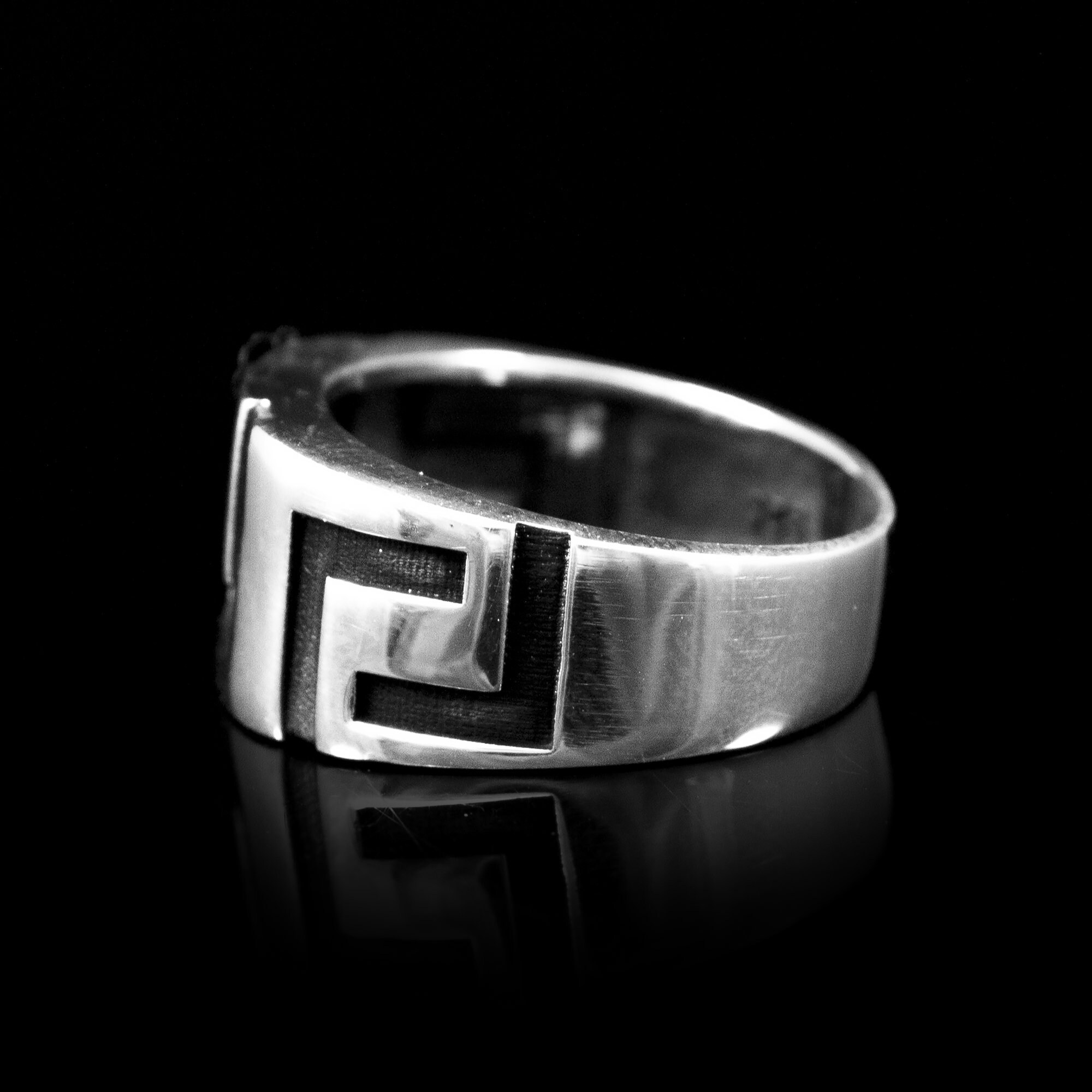 925k Solid Sterling Silver Greek Key Design Ring, Greek Key, Greek Ring ...
