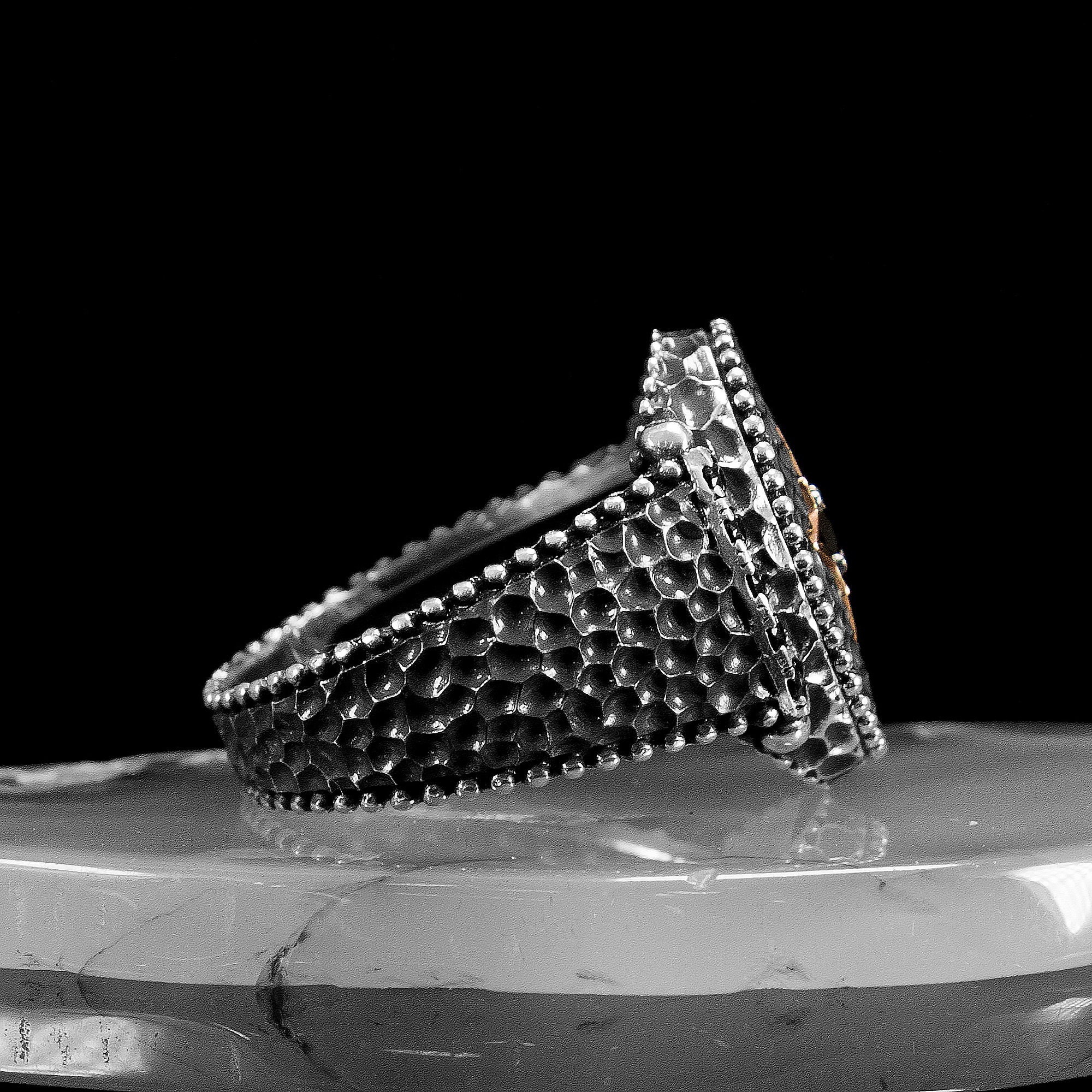 925 Sterling Silver North Star Pattern Rings for Men, Ottoman Ring ...