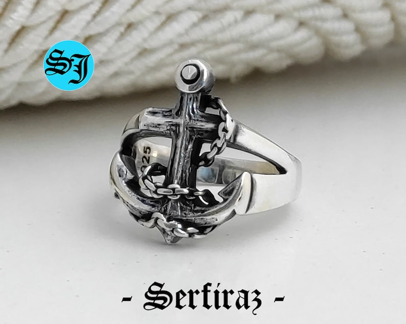 Handmade Sterling Silver Anchor Ring: Nautical Sailor Jewelry - Etsy