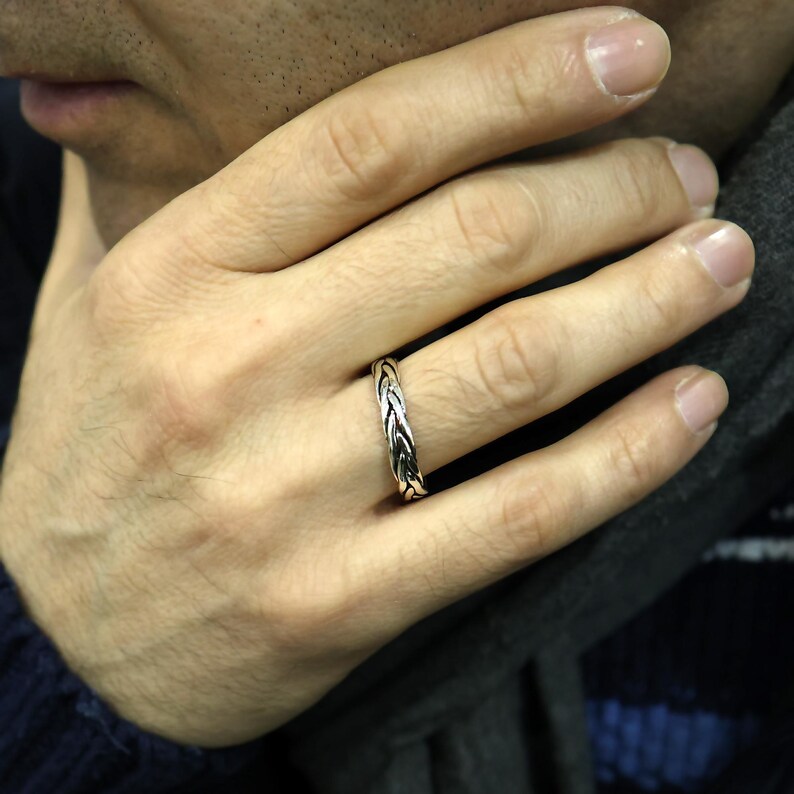 Handcrafted Sterling Silver Interlocking Band Ring: Southwestern Style ...