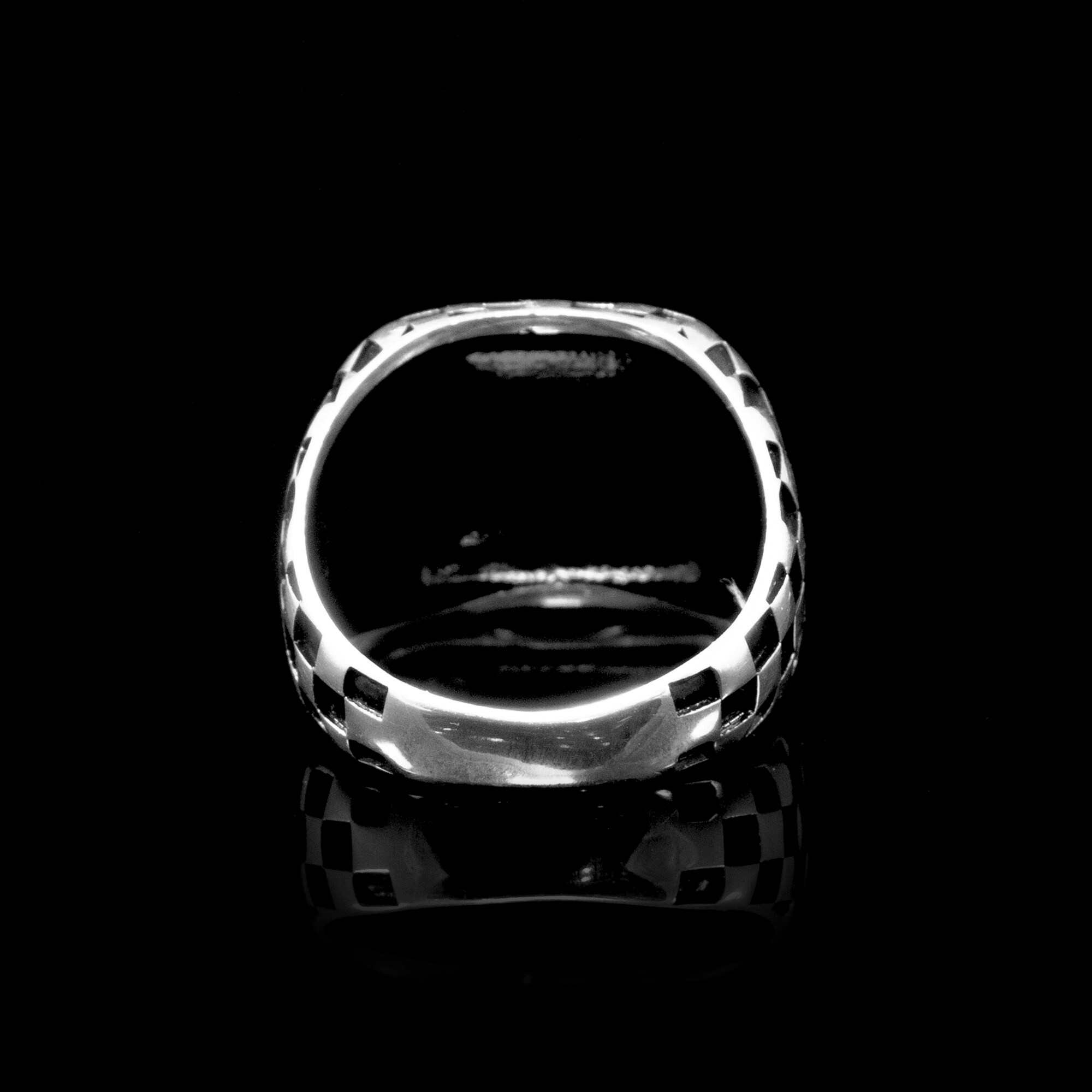 925 Sterling Silver Chess Board Pattern Rings for Men, Chess Board Ring ...