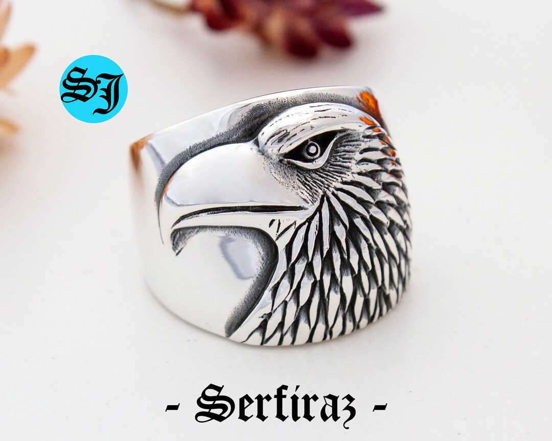 Eagle Ring, Silver Eagle Ring, Silver Ring, Eagle, Mens Ring, Eagle ...