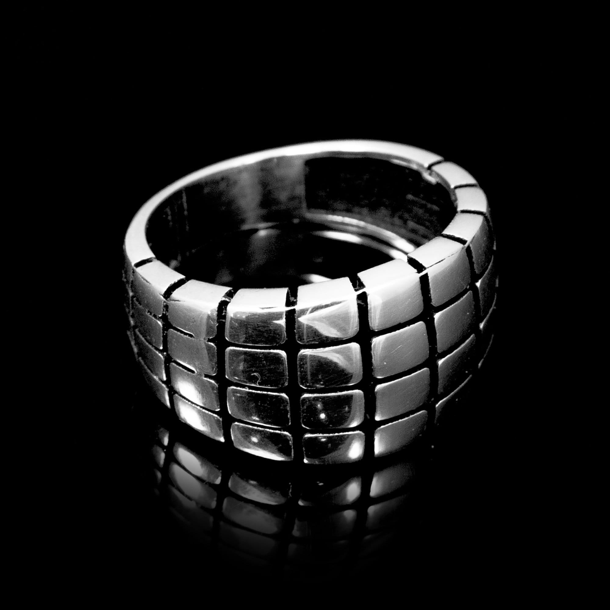 925 Sterling Silver Geometric Mens Ring, Geometric Jewelry, Rectangle ...