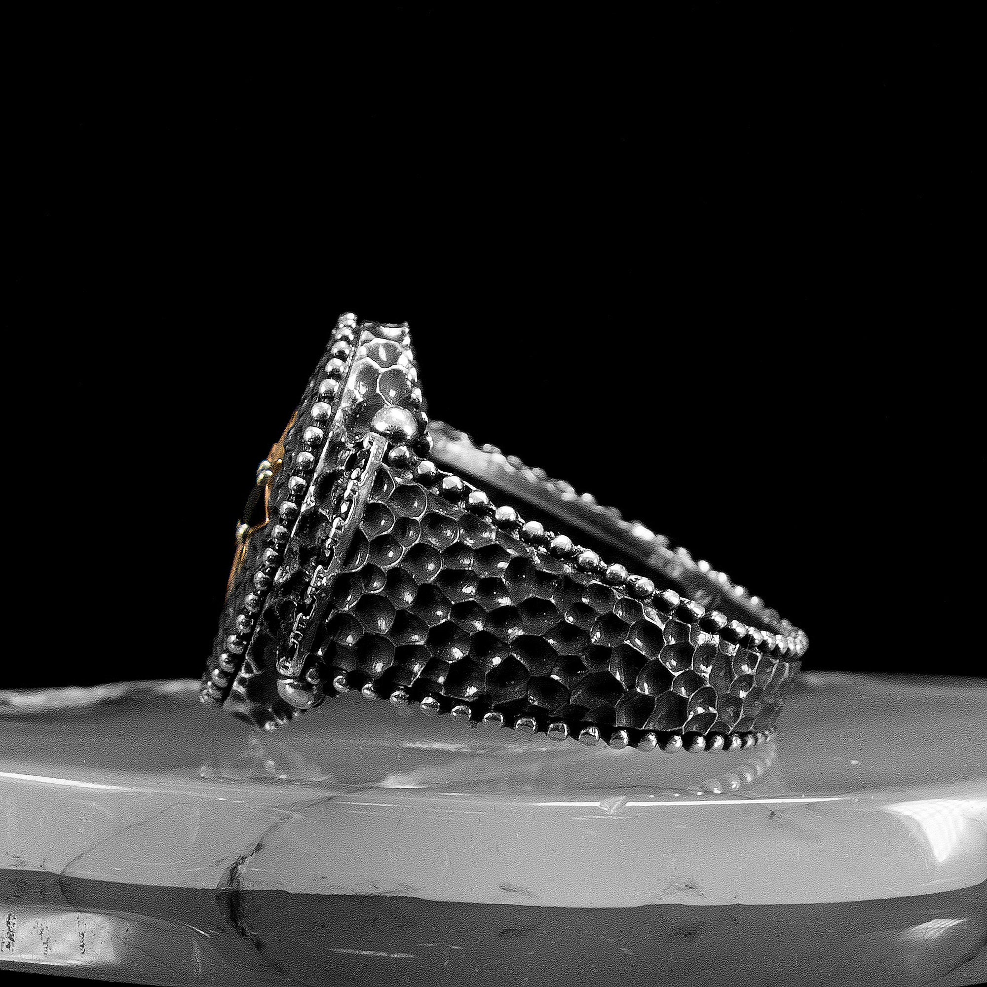 925 Sterling Silver North Star Pattern Rings for Men, Ottoman Ring ...