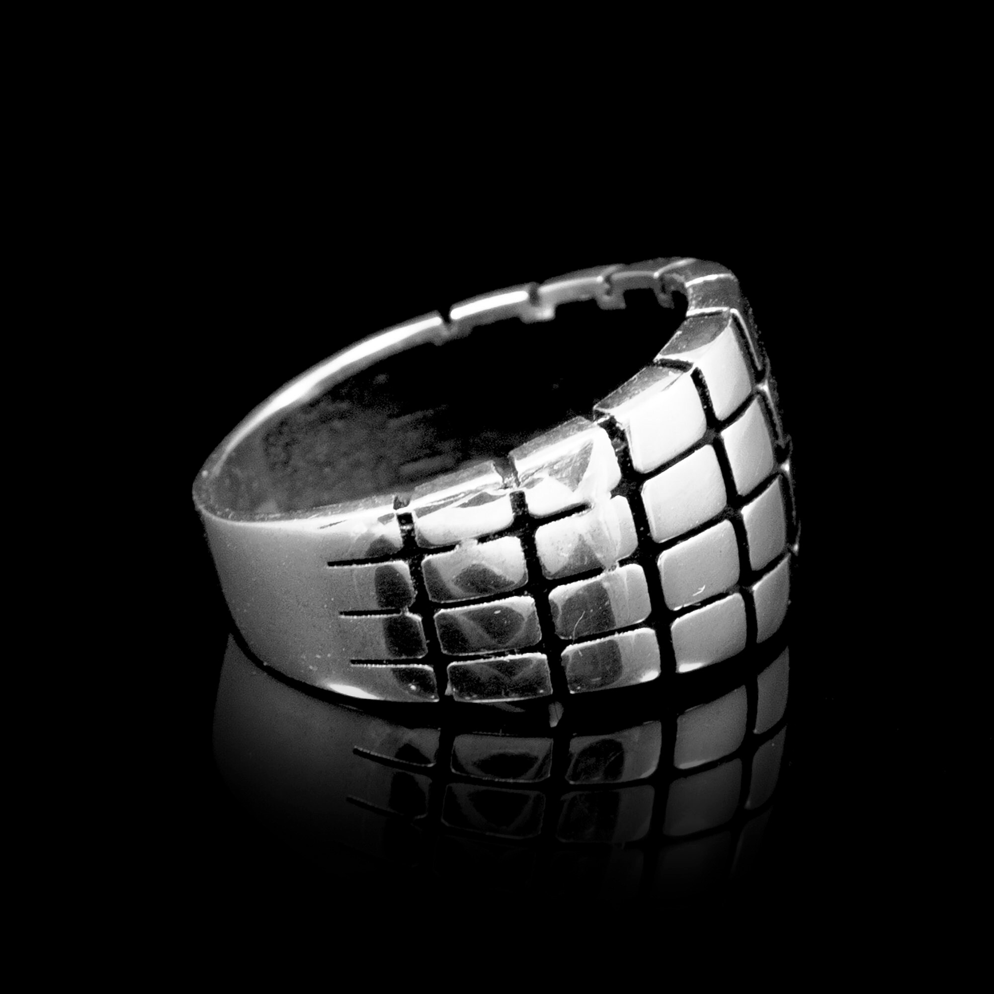 925 Sterling Silver Geometric Mens Ring, Geometric Jewelry, Rectangle ...