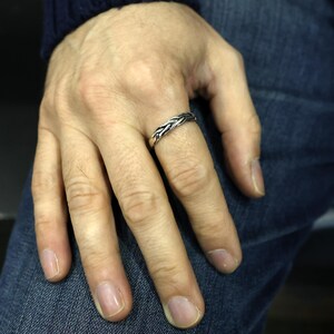 Men's Silver Band Ring, Interlocking Silver Ring, Southwestern Jewelry ...