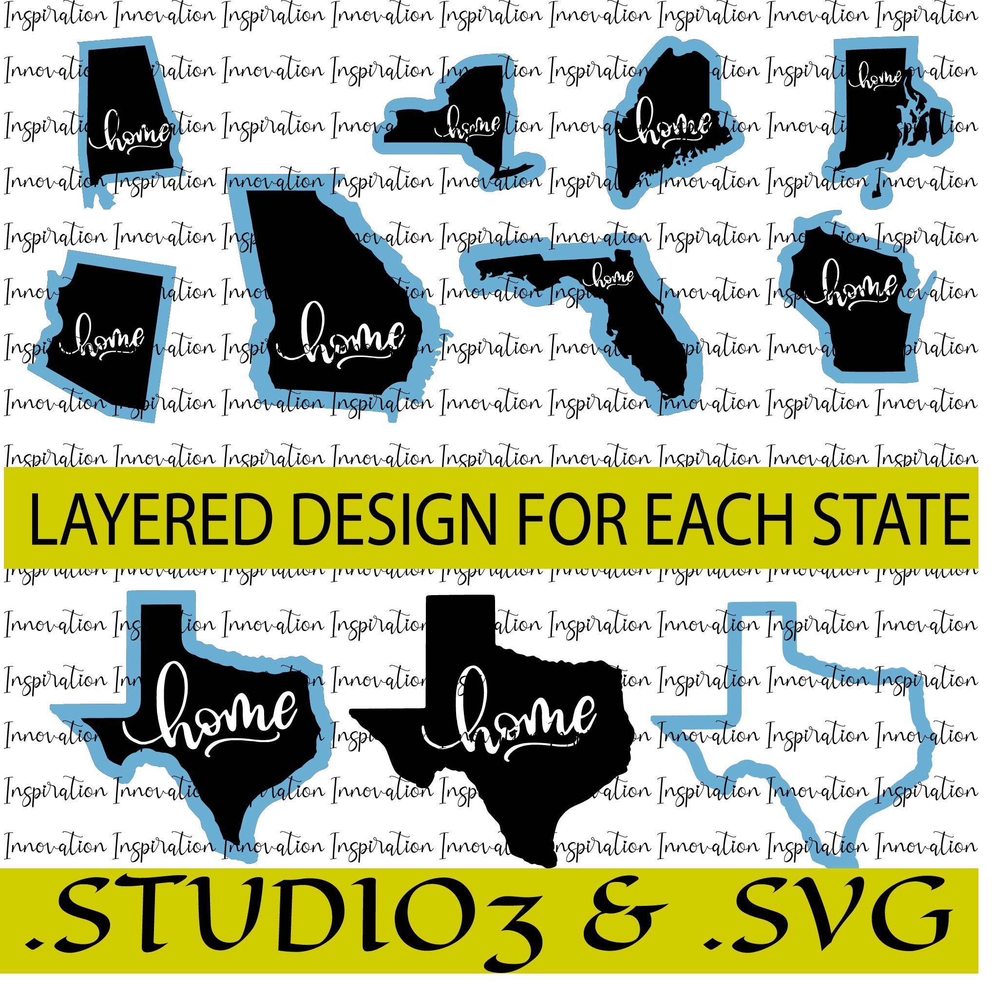 The United States SVG All Fifty US States SVG State - Etsy