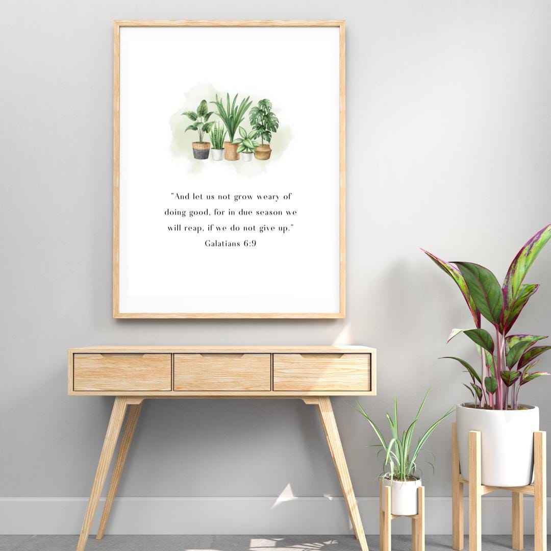Galatians 6:9 Do Not Grow Weary Bible Verse Wall Art | Bible Verse ...