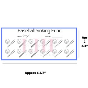 A6 Baseball Savings Challenge | Baseball Savings Printable | Savings ...