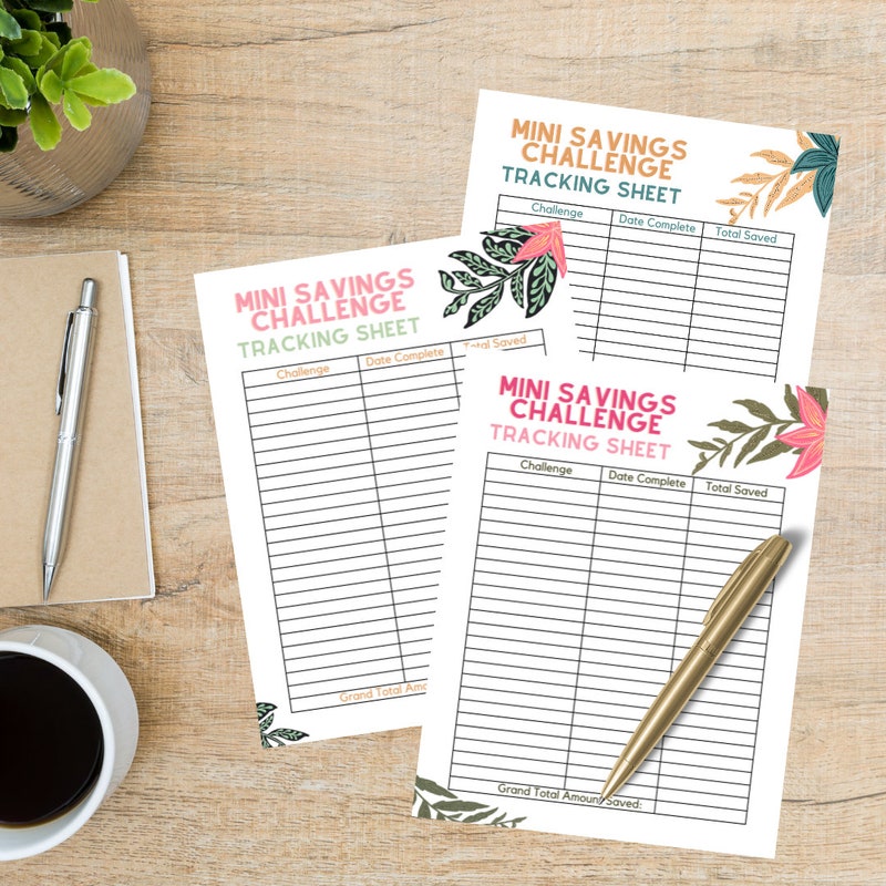 Saving Challenge Sheets - Etsy
