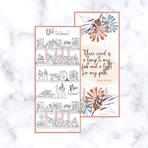 Bible Bookshelf Reading Tracker Bookmark | Bookshelf Bible Tracker ...