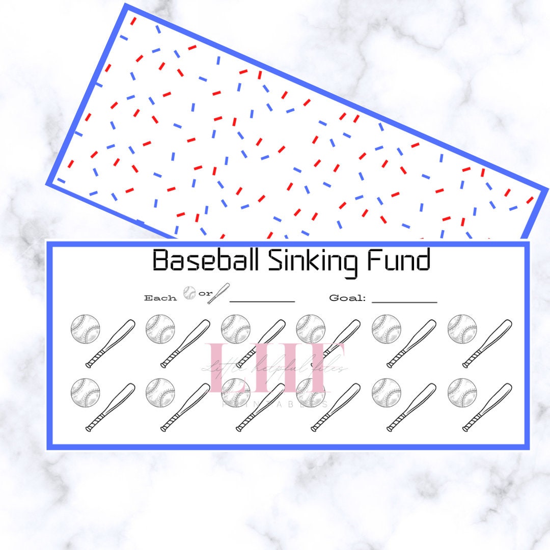 A6 Baseball Savings Challenge | Baseball Savings Printable | Savings ...