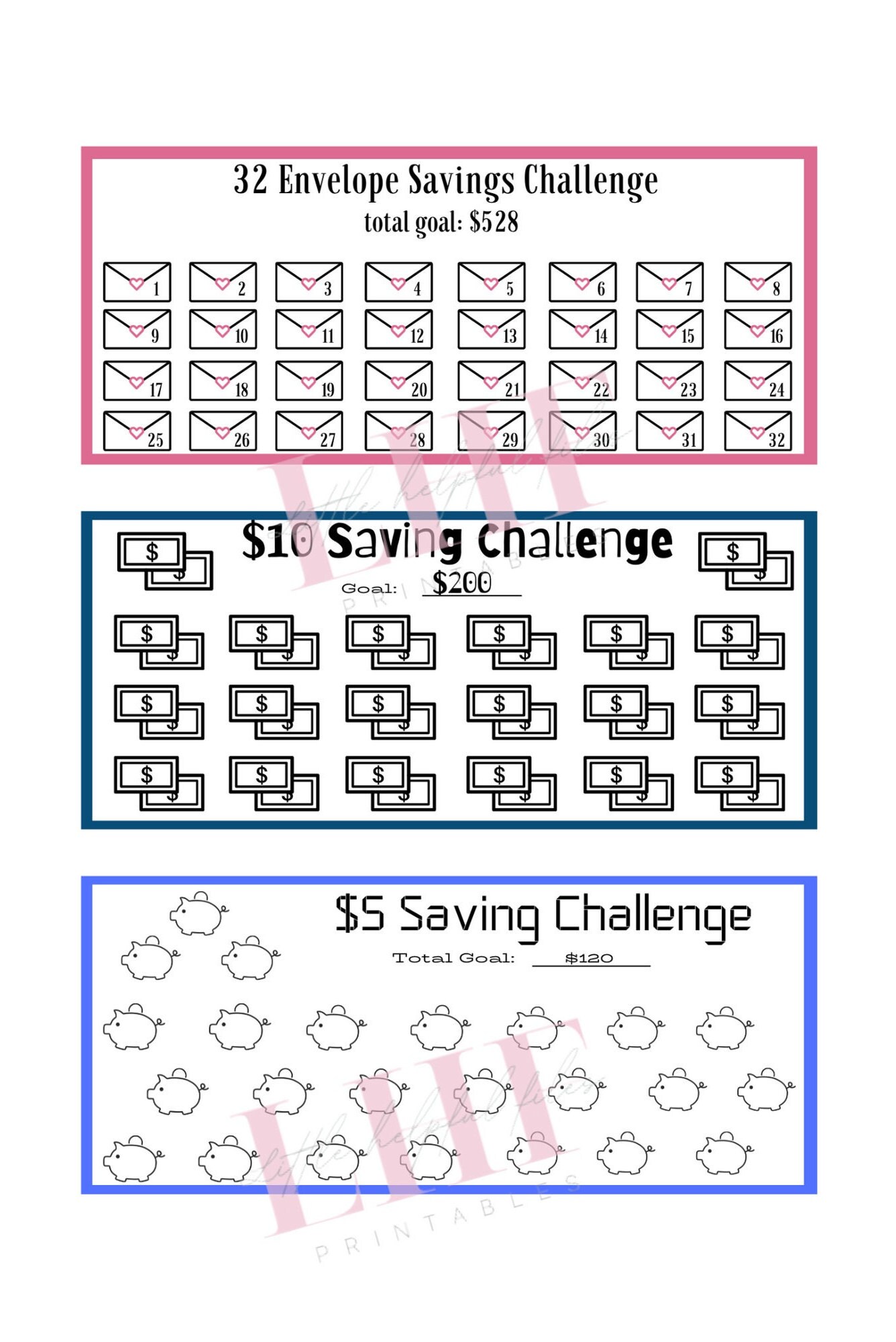 A6 Savings Challenge Dollar Increments Bundle Money Saving - Etsy