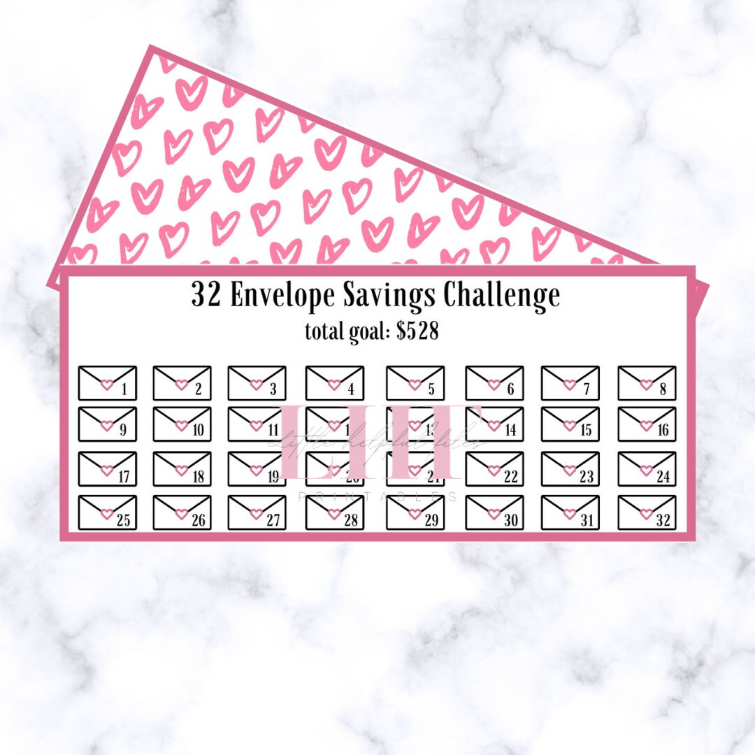 A6 Savings Challenge Printable 32 Envelope Savings Digital Etsy
