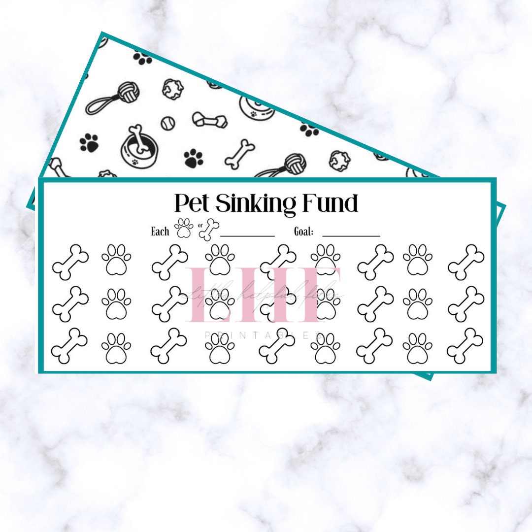 Paw Tracker Pets Savings Challenge Fits in A6 Budget Binder Printable ...