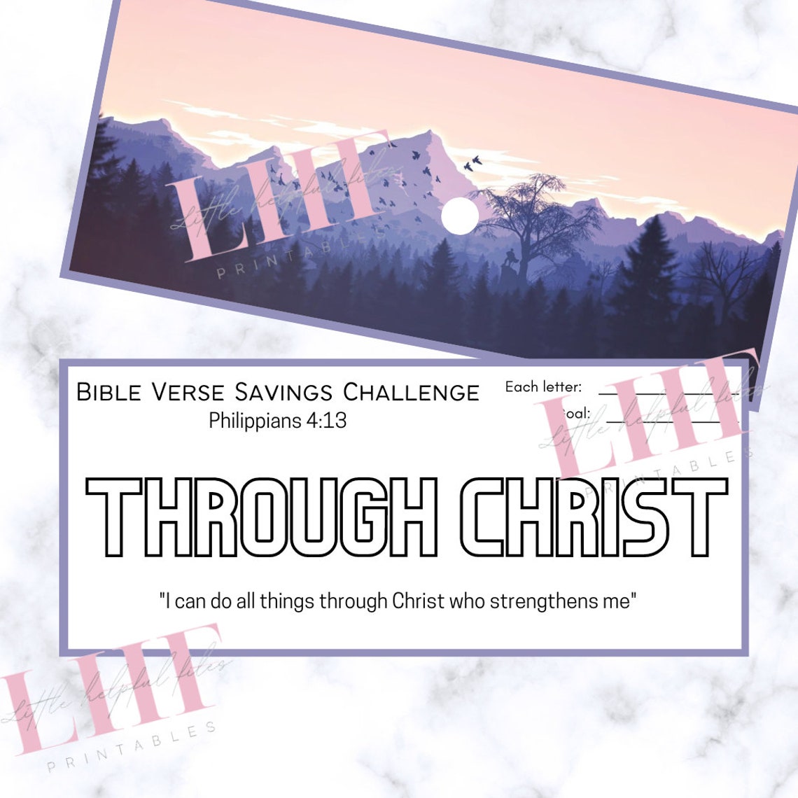 A6 Bible Verse Savings Challenge Through Christ Philippians - Etsy