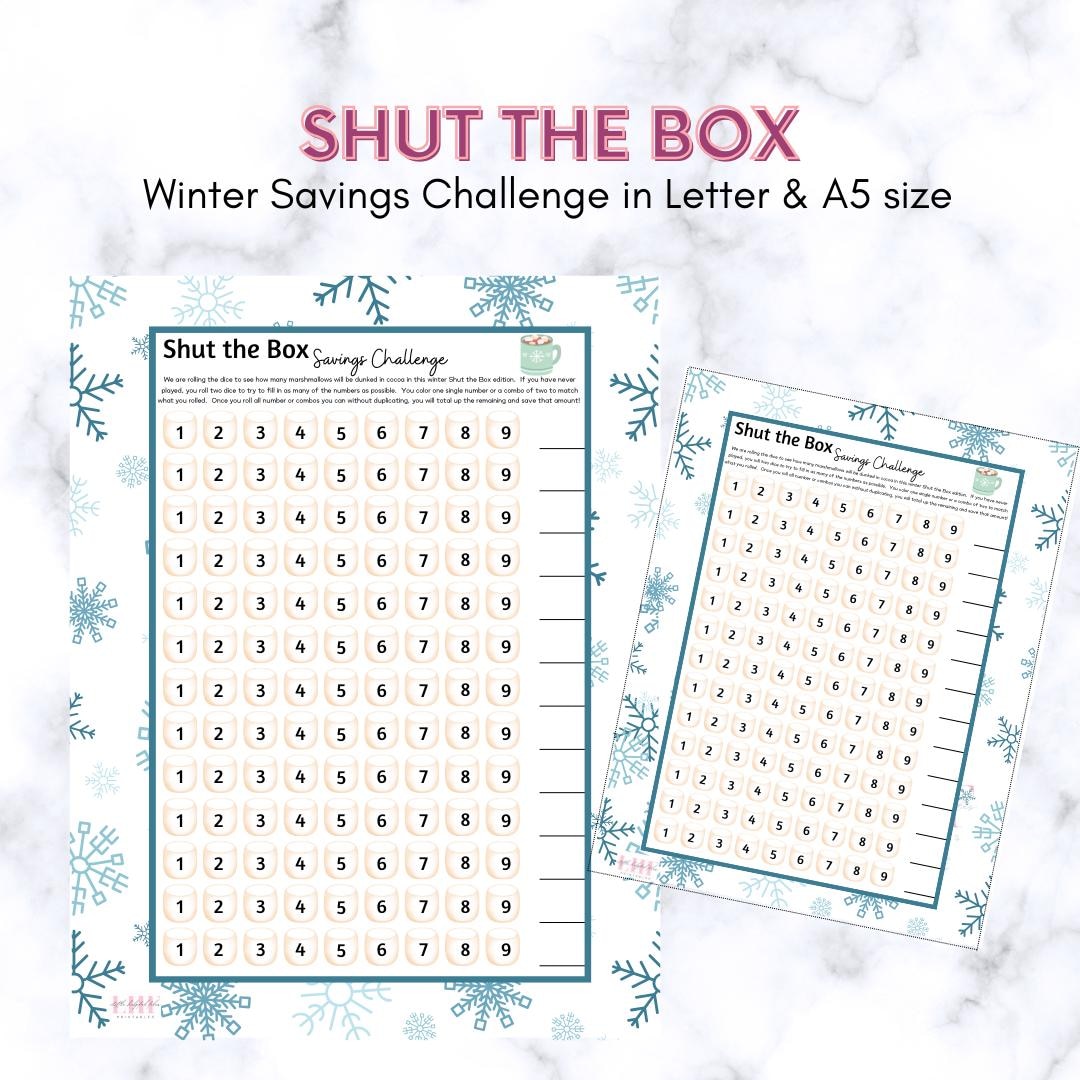 Winter Shut the Box Savings Tracker: Hot Cocoa Game (digital Download ...