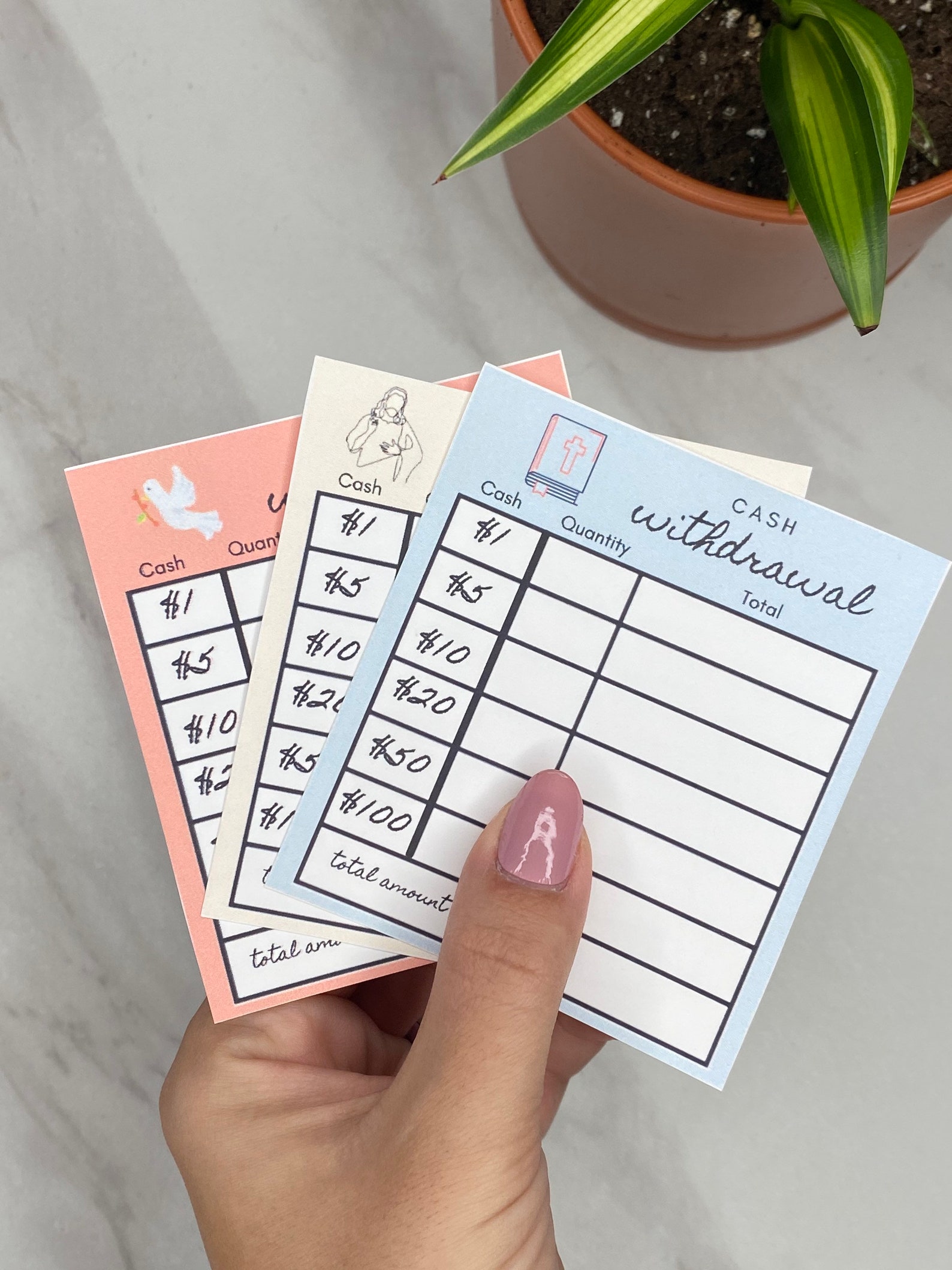 Cash Withdrawal Slips Printable Cash Breakdown Teller - Etsy