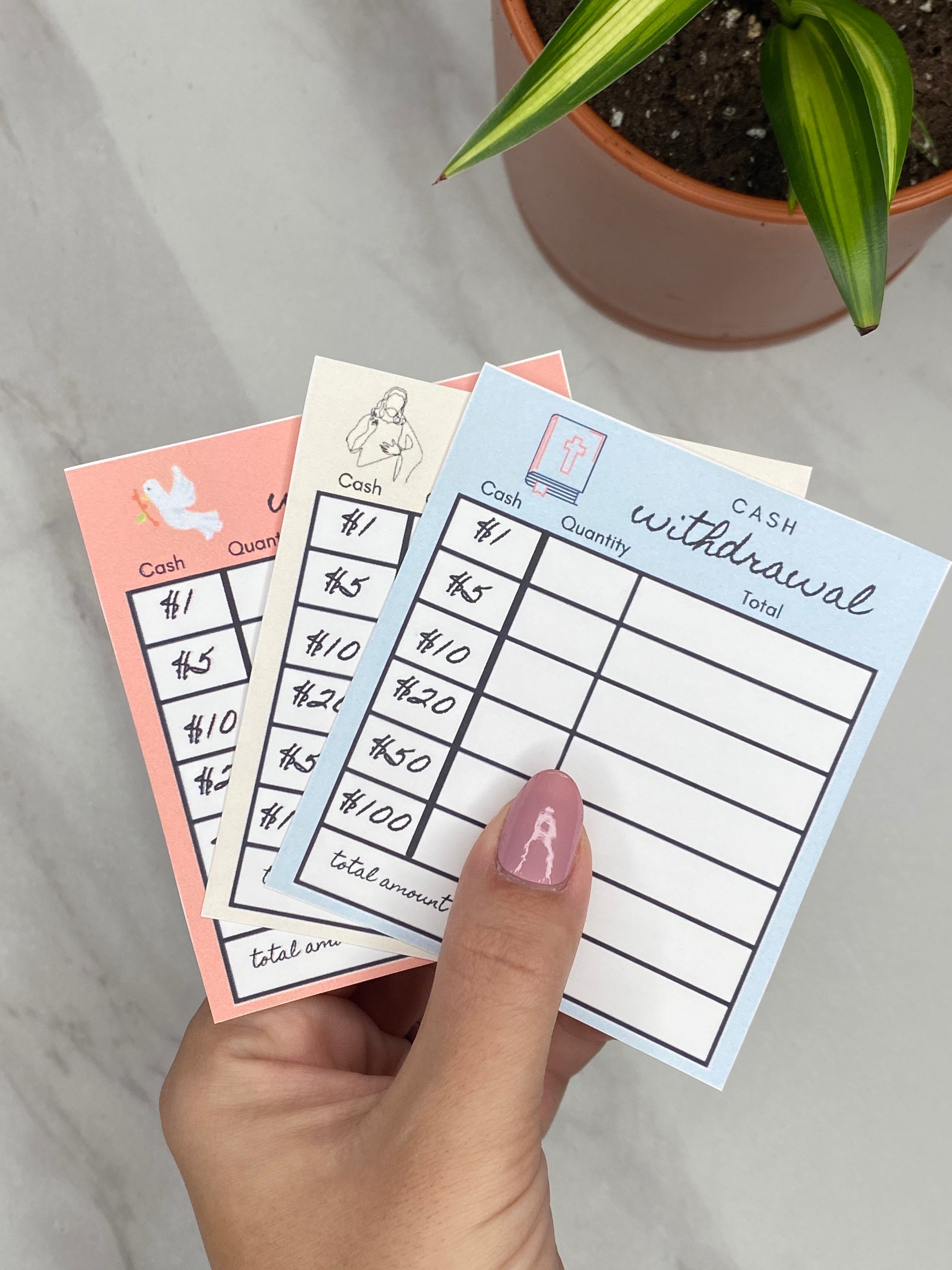 Cash Withdrawal Slips Printable Cash Breakdown Teller - Etsy