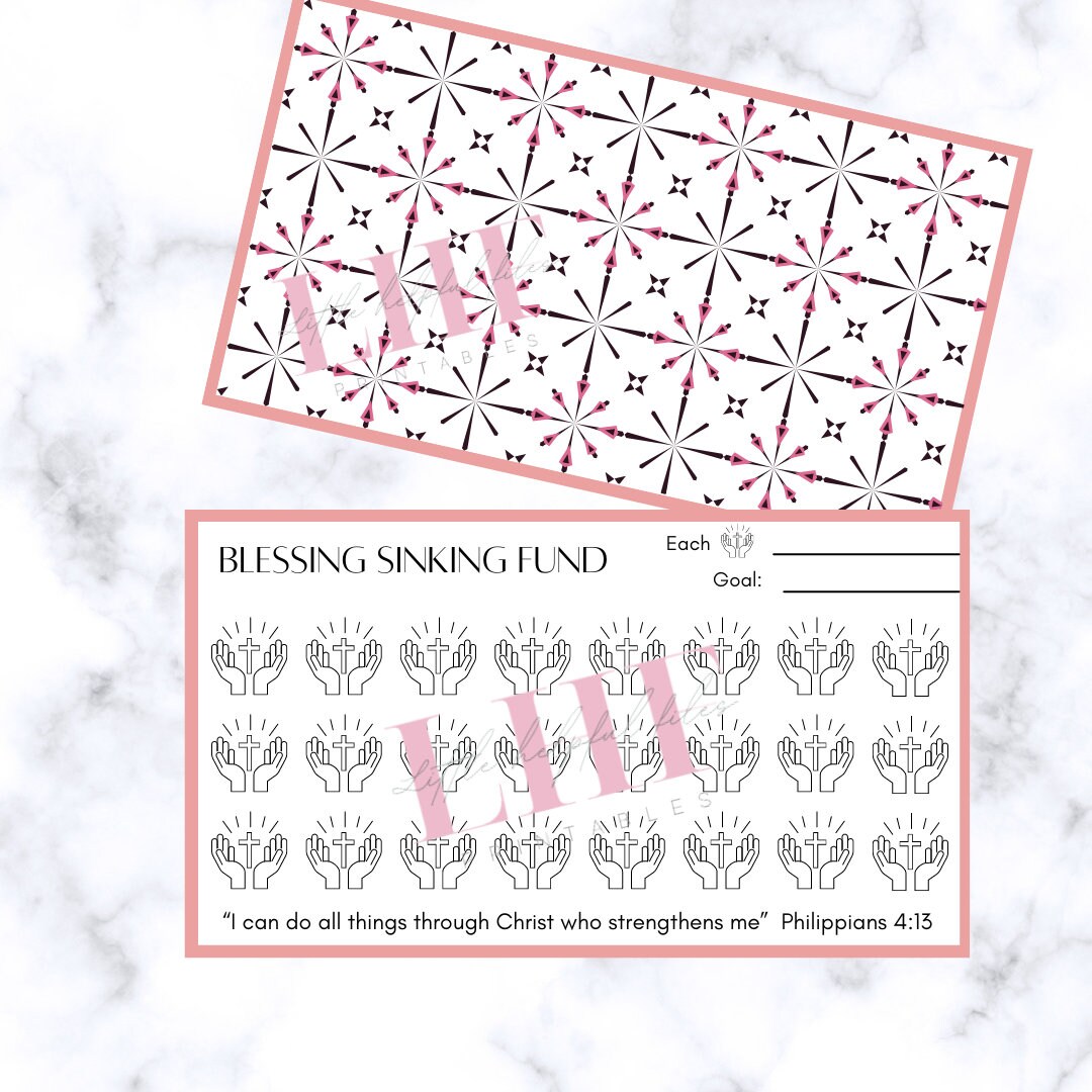 A7 Blessings Savings Challenge | Church Fund Savings Tracker ...