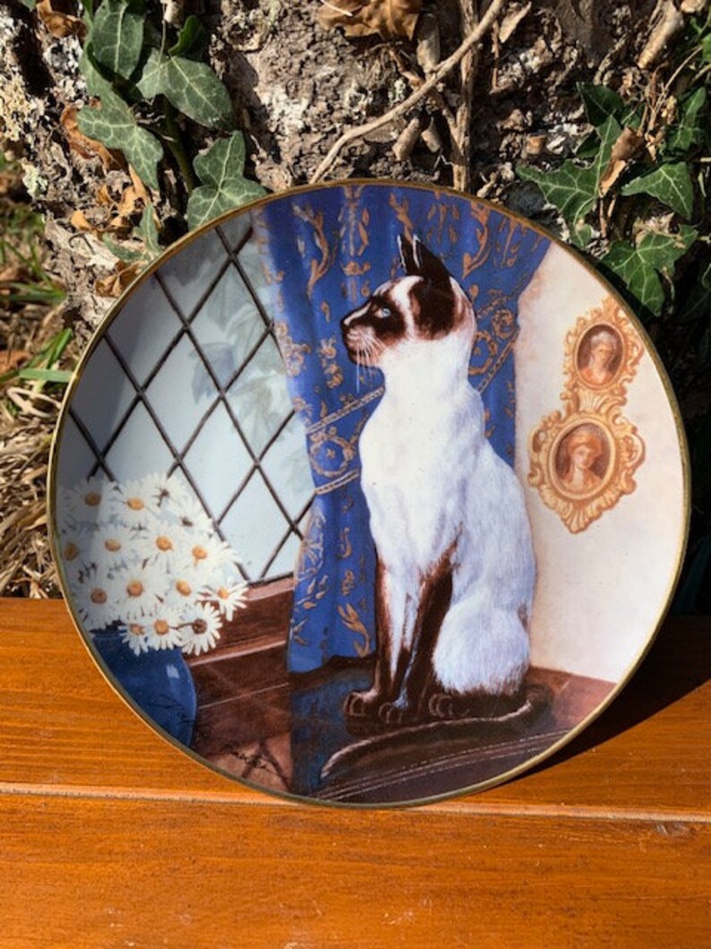 Collectable Siamese Cat Plate ' Statuesque', by Daphne Baxter. Limited ...