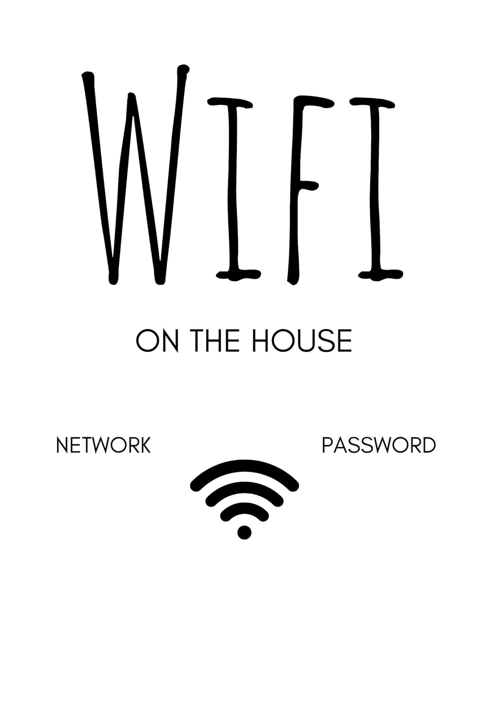 Wifi Printable Sign - Etsy