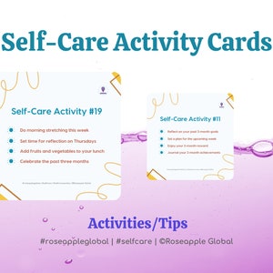 Printable Self-care Card Deck | Self-care Activity Cards | Self-care ...