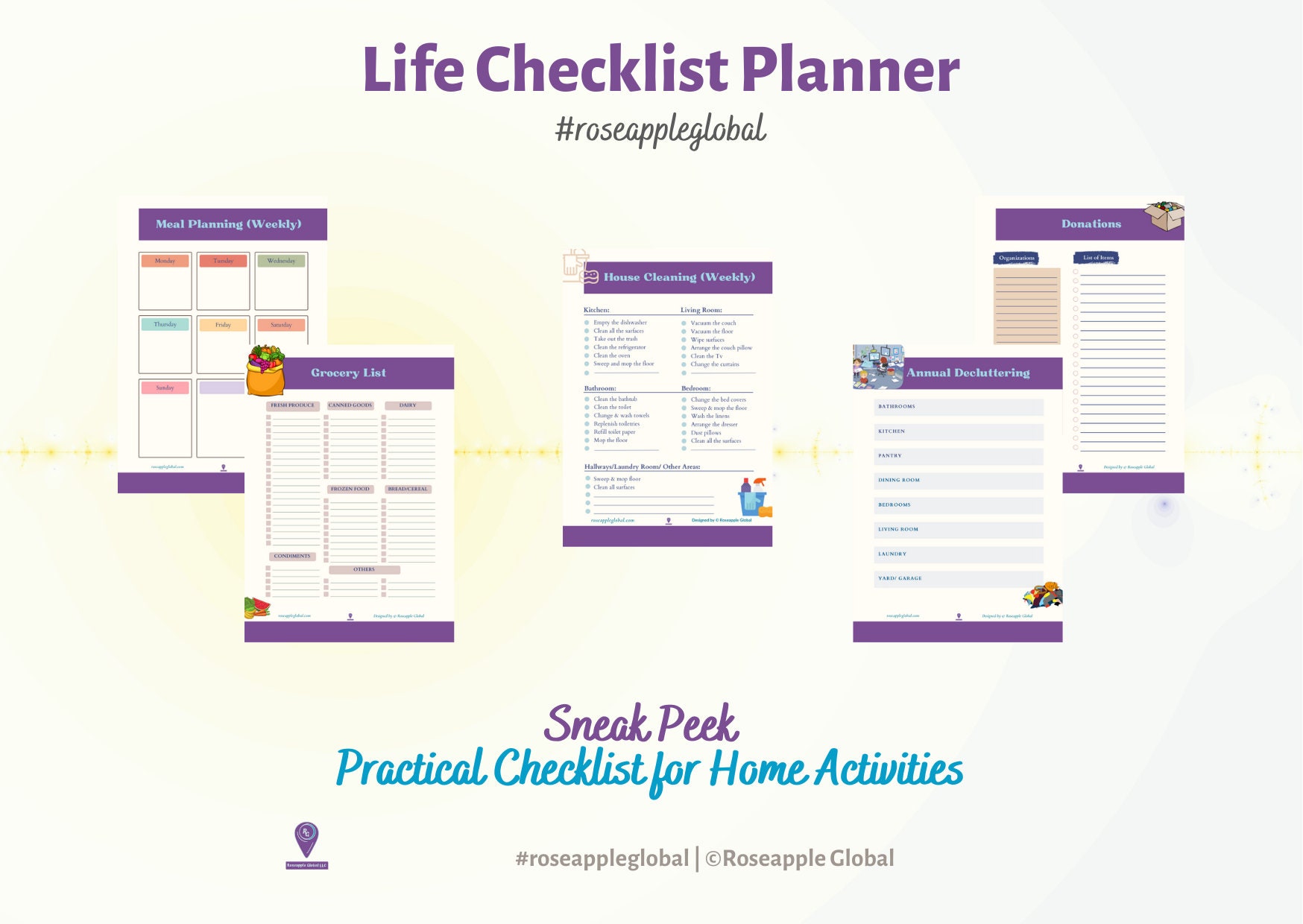 Printable Life Checklist Planner To-do List Planner Checklist Bundle ...
