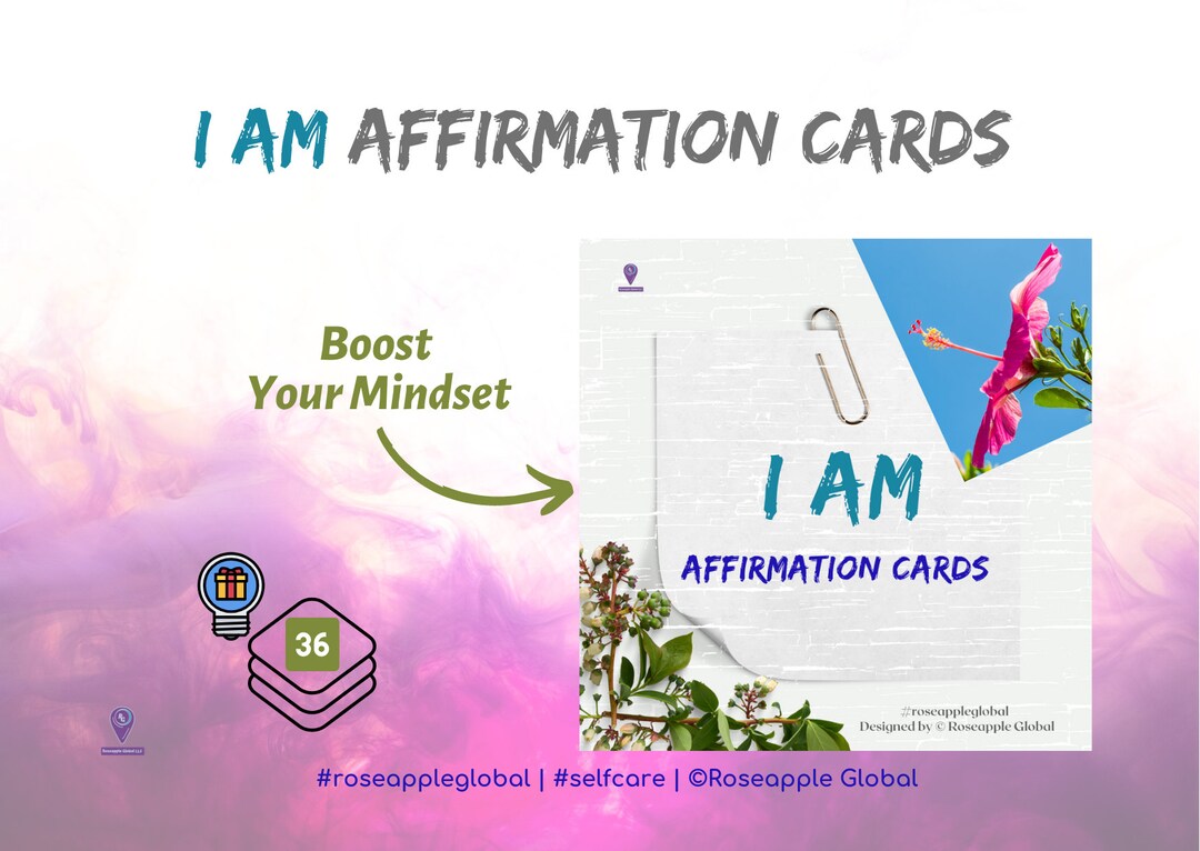 Printable "i Am" Affirmations Cards: Mindset and Encouragement Deck ...