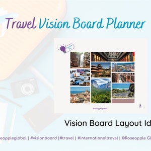 Printable Travel Vision Board Planner: Goal Setting Template (digital ...