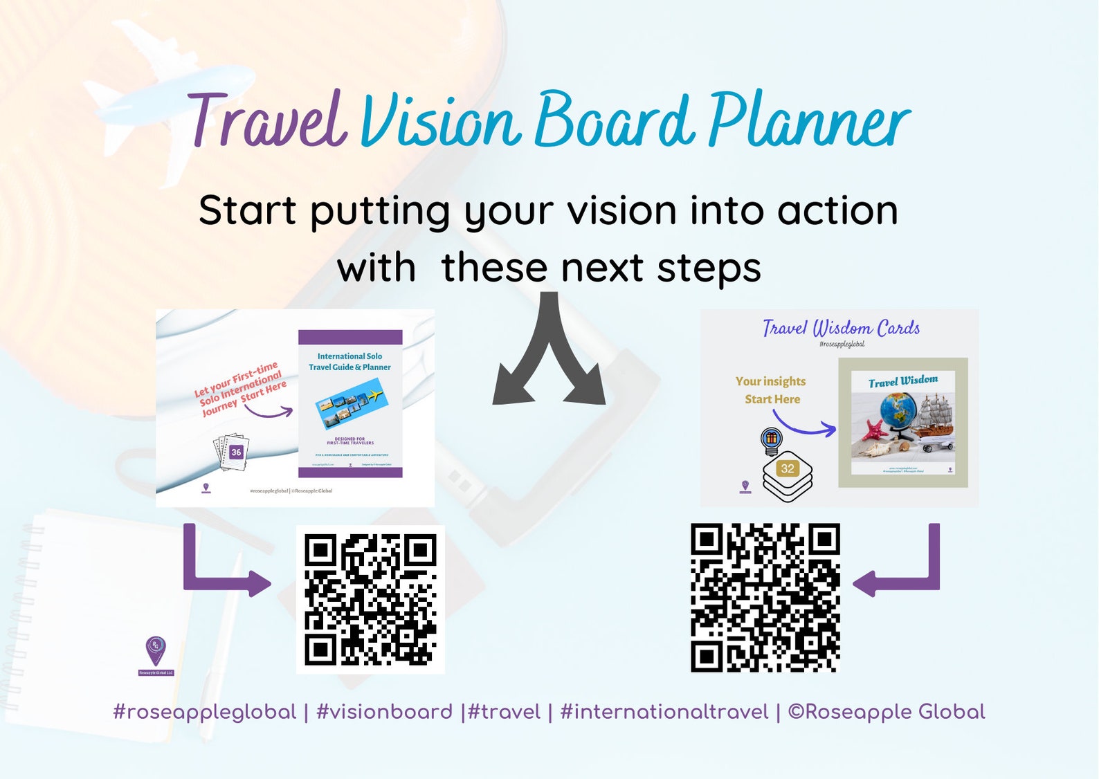Printable Travel Vision Board Planner: Goal Setting Template (digital ...