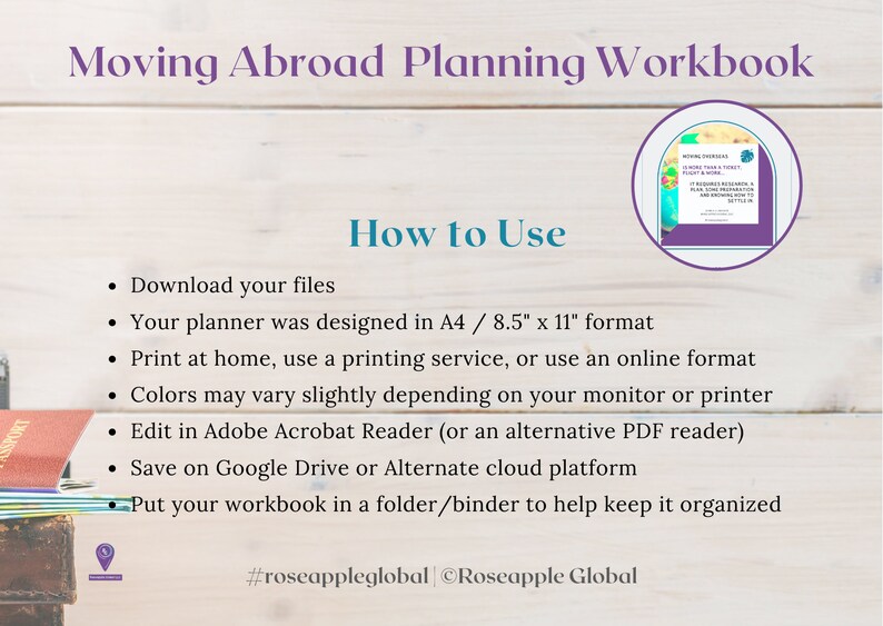 Move Abroad Planning Workbook Printable Move Abroad Planner Move Abroad Goal Setting Sabbatical ...