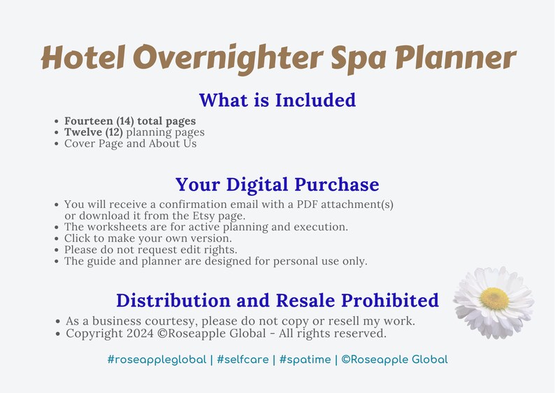 Hotel Spa Trip Planner: Printable Self-care Guide | Overnight Spa ...