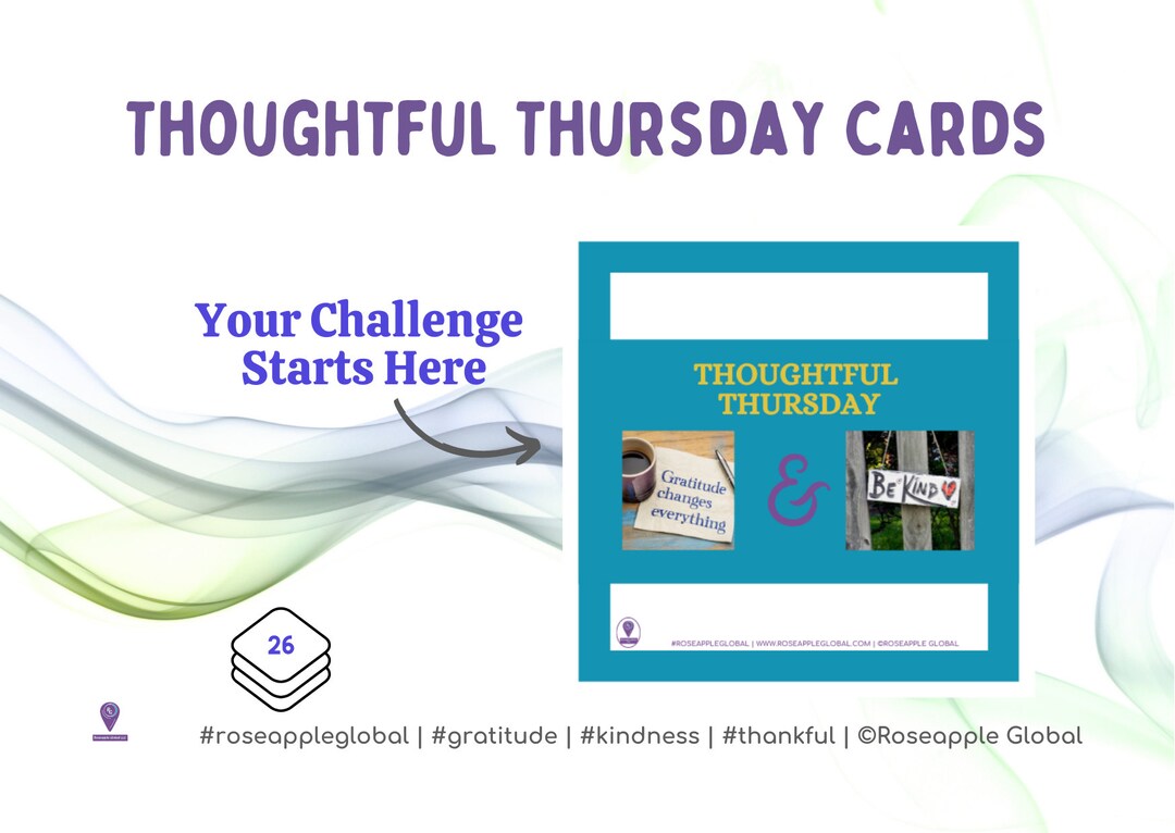 Printable Thoughtful Thursday Card Deck | Gratitude Cards | Kindness ...