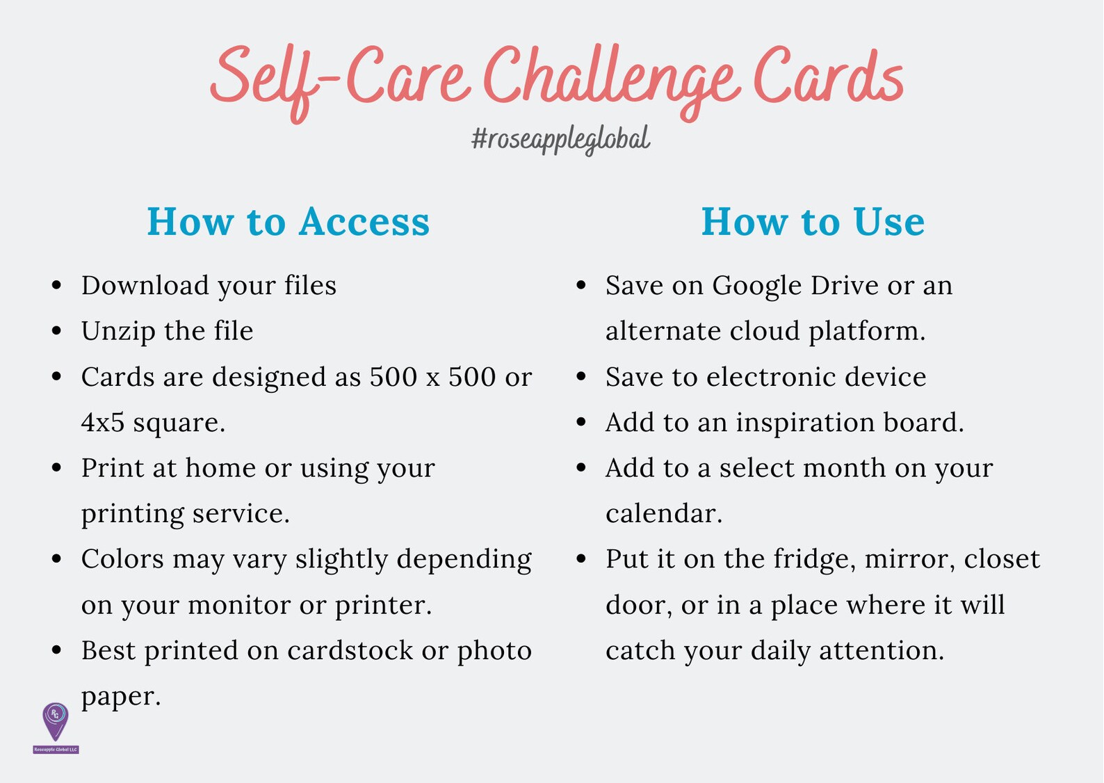 Printable Self-care Card Deck Self-care Cards Self-care - Etsy