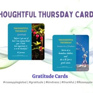 Printable Thoughtful Thursday Card Deck | Gratitude Cards | Kindness ...