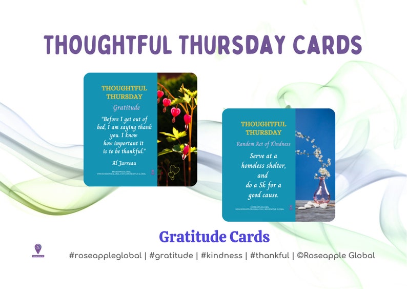 Printable Thoughtful Thursday Card Deck | Gratitude Cards | Kindness ...