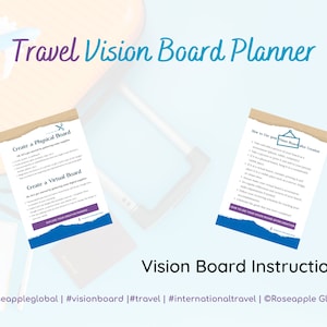 Printable Travel Vision Board Planner: Goal Setting Template (digital ...