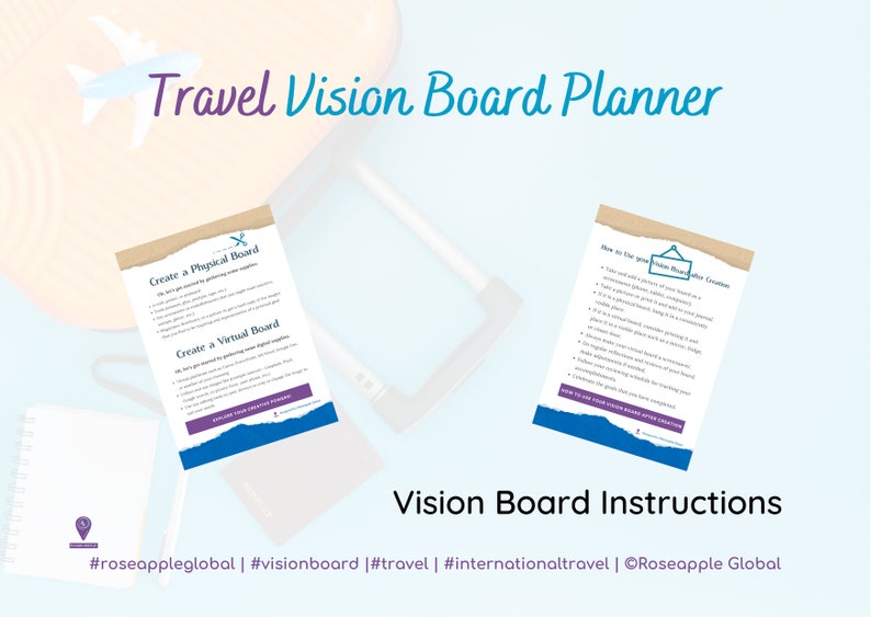 Printable Travel Vision Board Planner: Goal Setting Template (digital ...