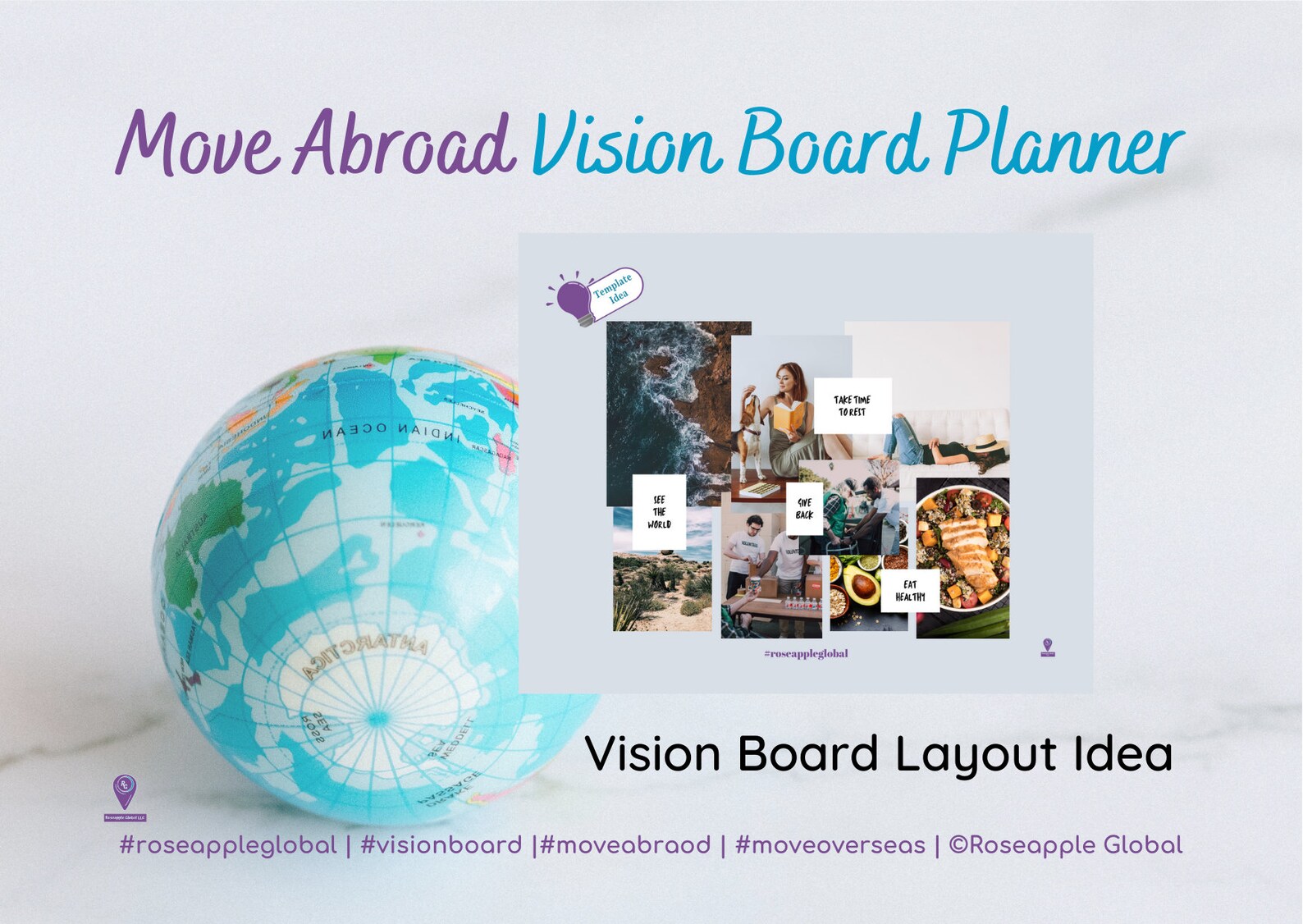 Printable Move Abroad Vision Board Planner | Move Abroad Vision ...