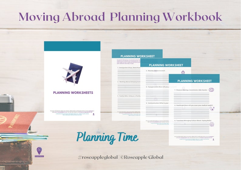 Move Abroad Planning Workbook | Printable Move Abroad Planner | Move ...