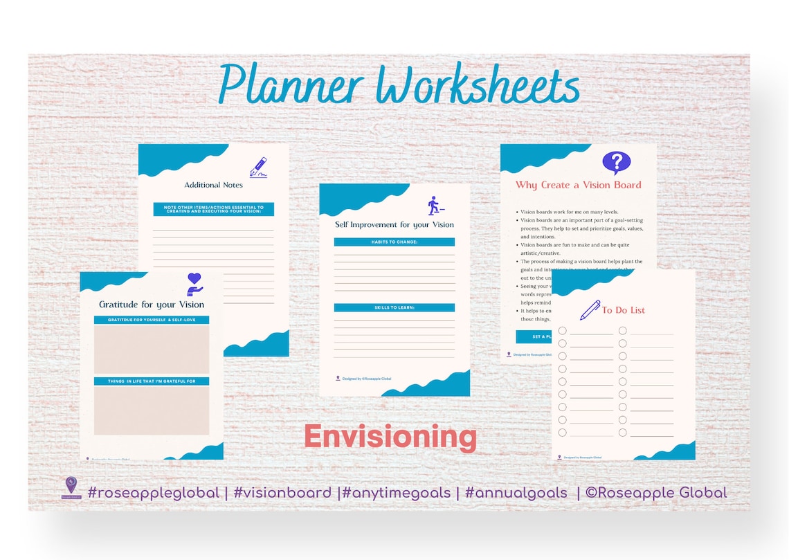 Printable Vision Board Planner Vision Board Template Goal - Etsy