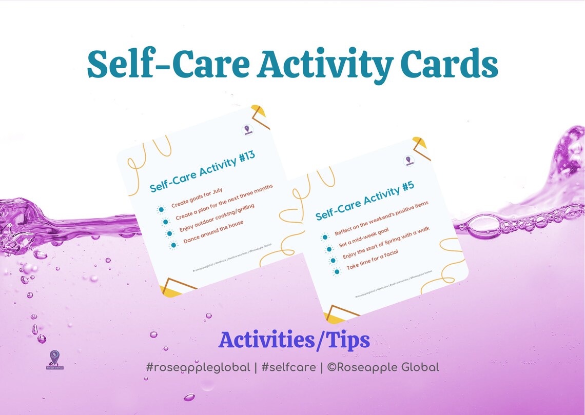 Printable Self-care Card Deck Self-care Activity Cards - Etsy