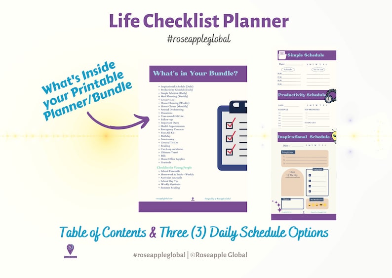 Printable Life Checklist Planner To-do List Planner Checklist Bundle ...