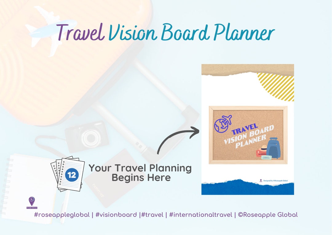 Printable Travel Vision Board Planner: Goal Setting Template (digital ...