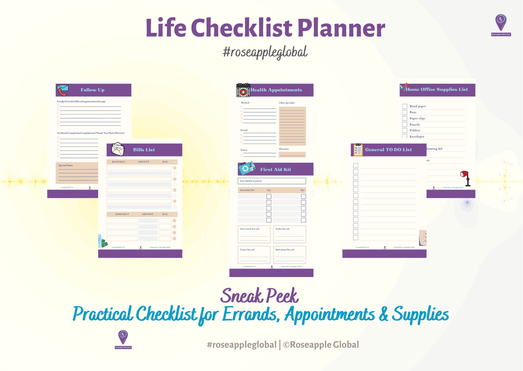 Printable Life Checklist Planner To-do List Planner Checklist Bundle ...