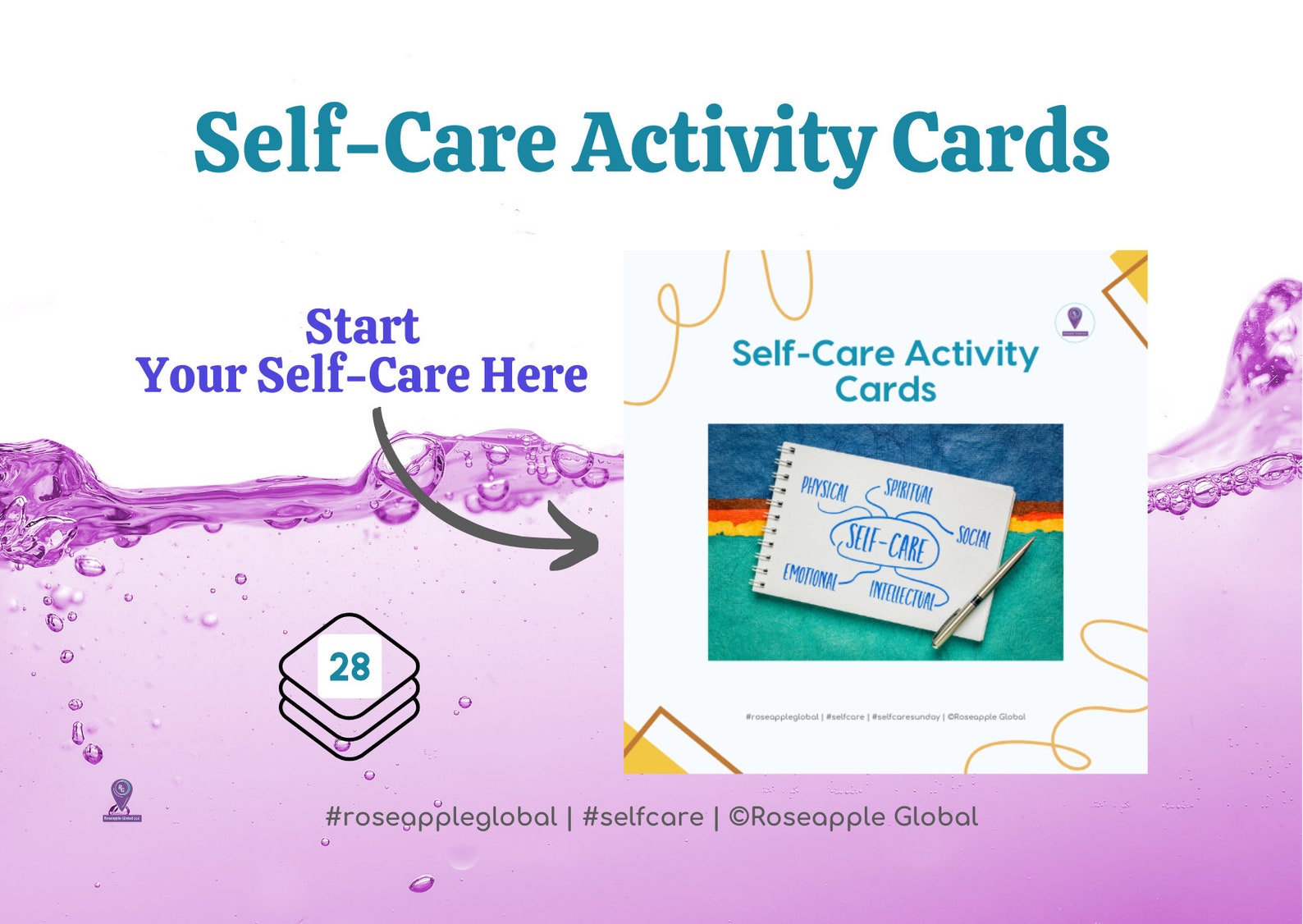 Printable Self-care Card Deck Self-care Activity Cards - Etsy