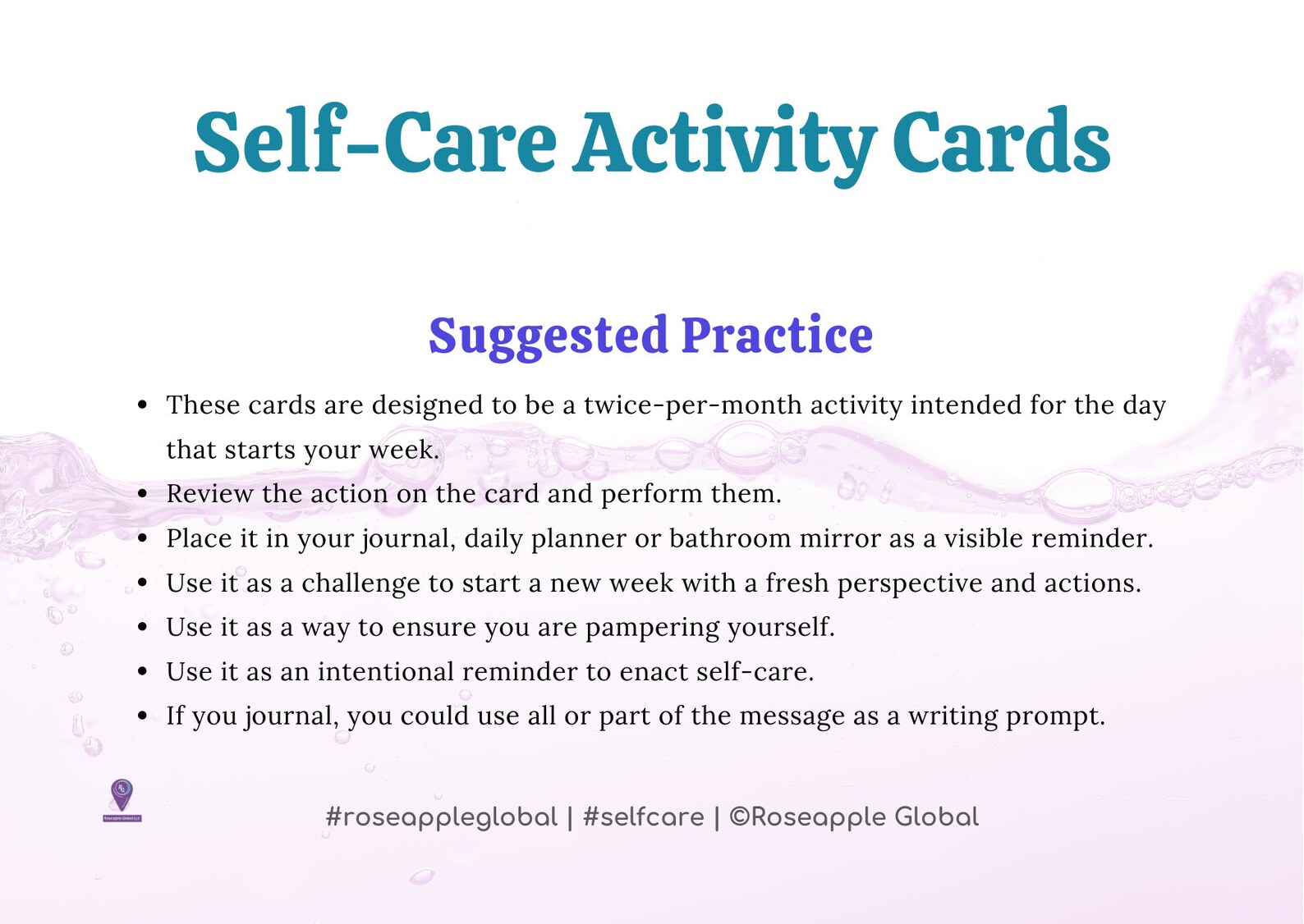 Printable Self-care Card Deck | Self-care Activity Cards | Self-care ...