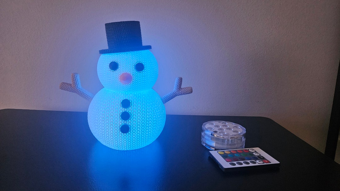 Cozy 7.5-inch 3D Printed Knitted Snowman With Waterproof LED Lights and ...