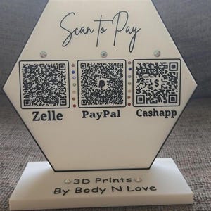 Custom QR Code Payment Sign – 3D Printed Display W/ Optional NFC | Scan ...